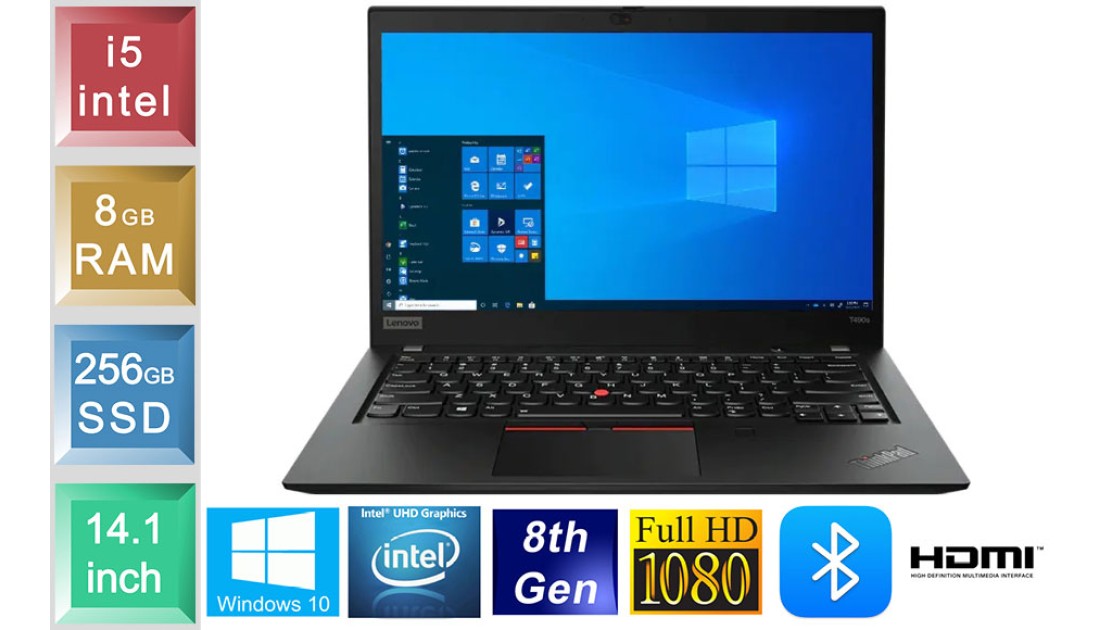 Lenovo ThinkPad T490s - i5 - 8GB RAM - 256GB SSD - Zer shop